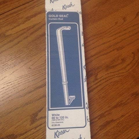 Kirsch Gold Seal Curtain Rod, 66-120 inches, Sold Individually, #6136. ...