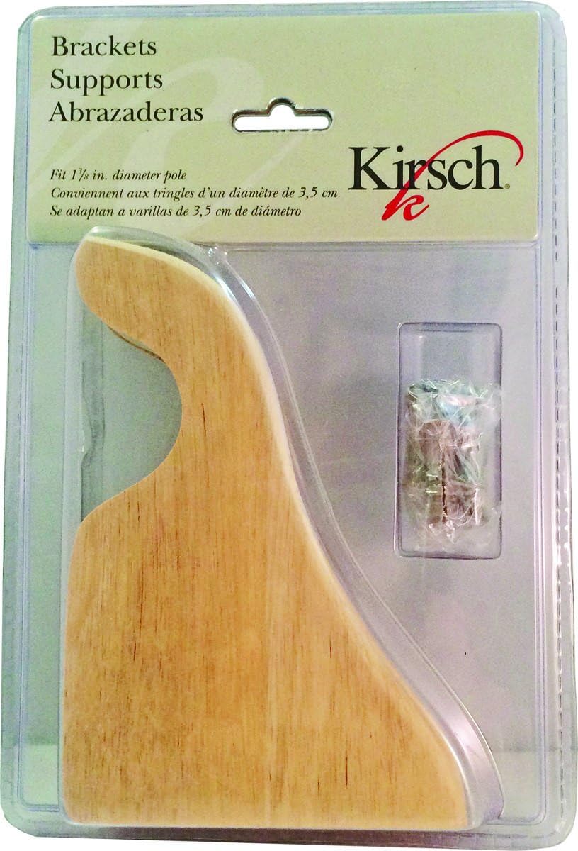 Kirsch/Levolor Unfinished 1-3/8in Unfinished Wood Curtain Rod Bracket ...